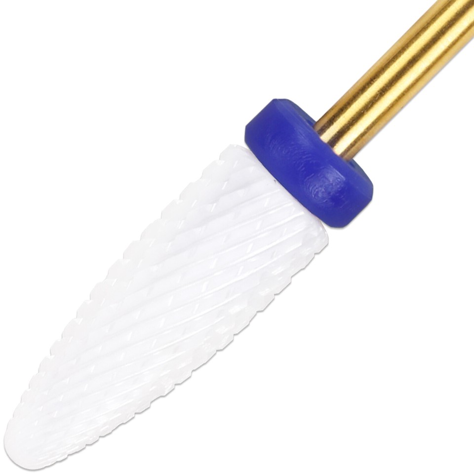 Professional Quality Ceramic White Flame Cone Shaped Bit Nail Drill ...