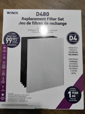 WINIX D480 True HEPA Replacement Filter D4 with 4 Activated CARBON ...