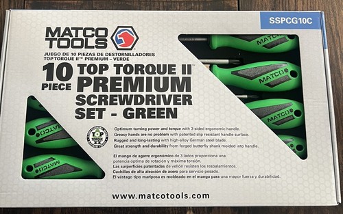 New Matco 10 Pc Top Torque II Premium Green Screwdriver Set in Tray | eBay