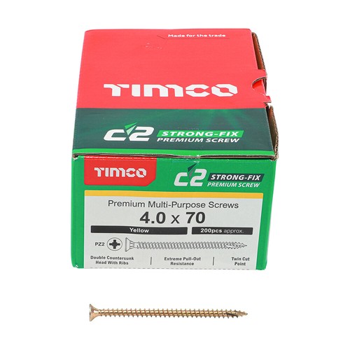 Timco C2 Strong-Fix- Multi-Purpose Premium Screws - PZ2 - Packs of 200 ...