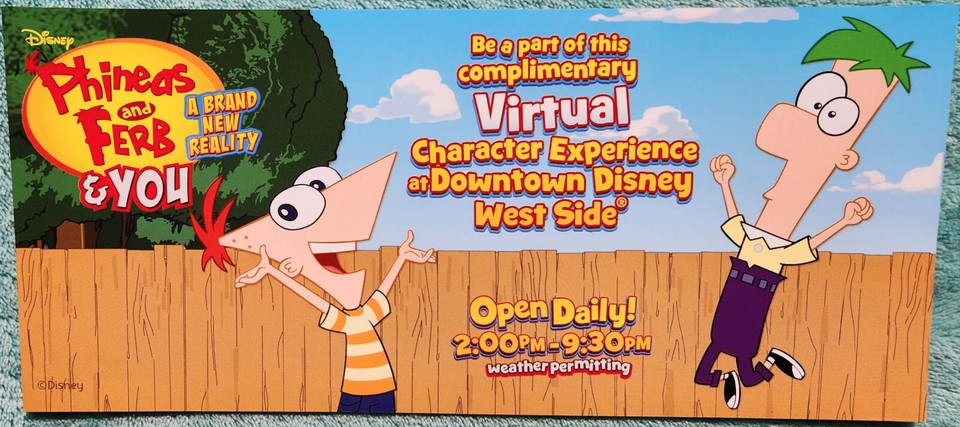 Phineas And Ferb & You A Brand New Reality Downtown Disney Super Rare ...