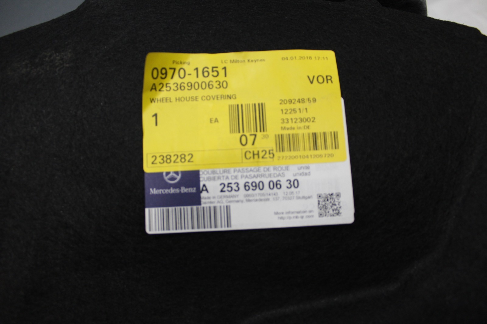 NEW Genuine Mercedes-Benz 253 GLC REAR RH Wheel Arch Liner A2536900630 ...