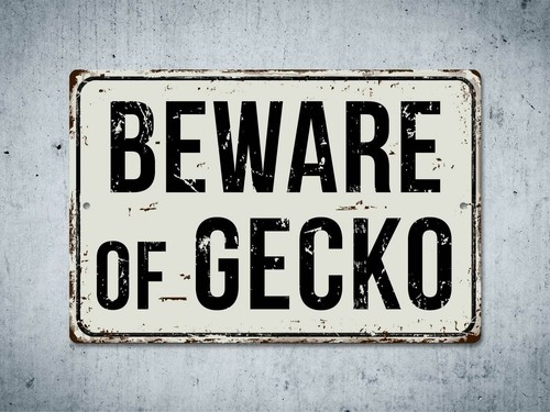 287VS Beware Of Gecko 8 "x 12" Vintage Aluminum Retro Metal Sign | eBay