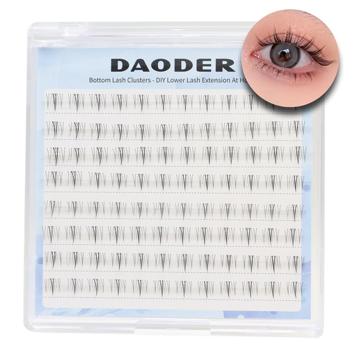 Bottom Lash Clusters DIY Eyelash Extensions - DAODER 96Pcs Wide Stem ...