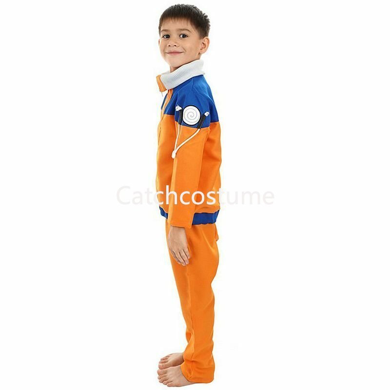 Kids Anime Uzumaki Naruto Cosplay Costume Boys Halloween Party Outfits ...