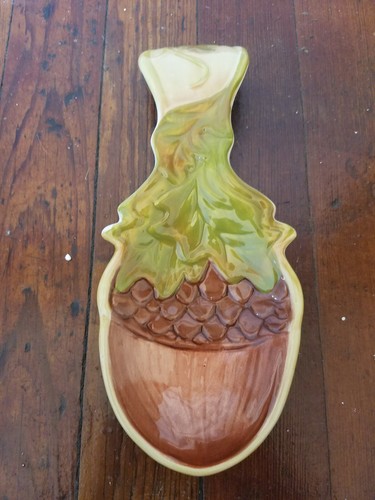 2018 Cracker Barrel Fall Harvest Decor Spoon Rest ACORN, Stoneware 10 ...