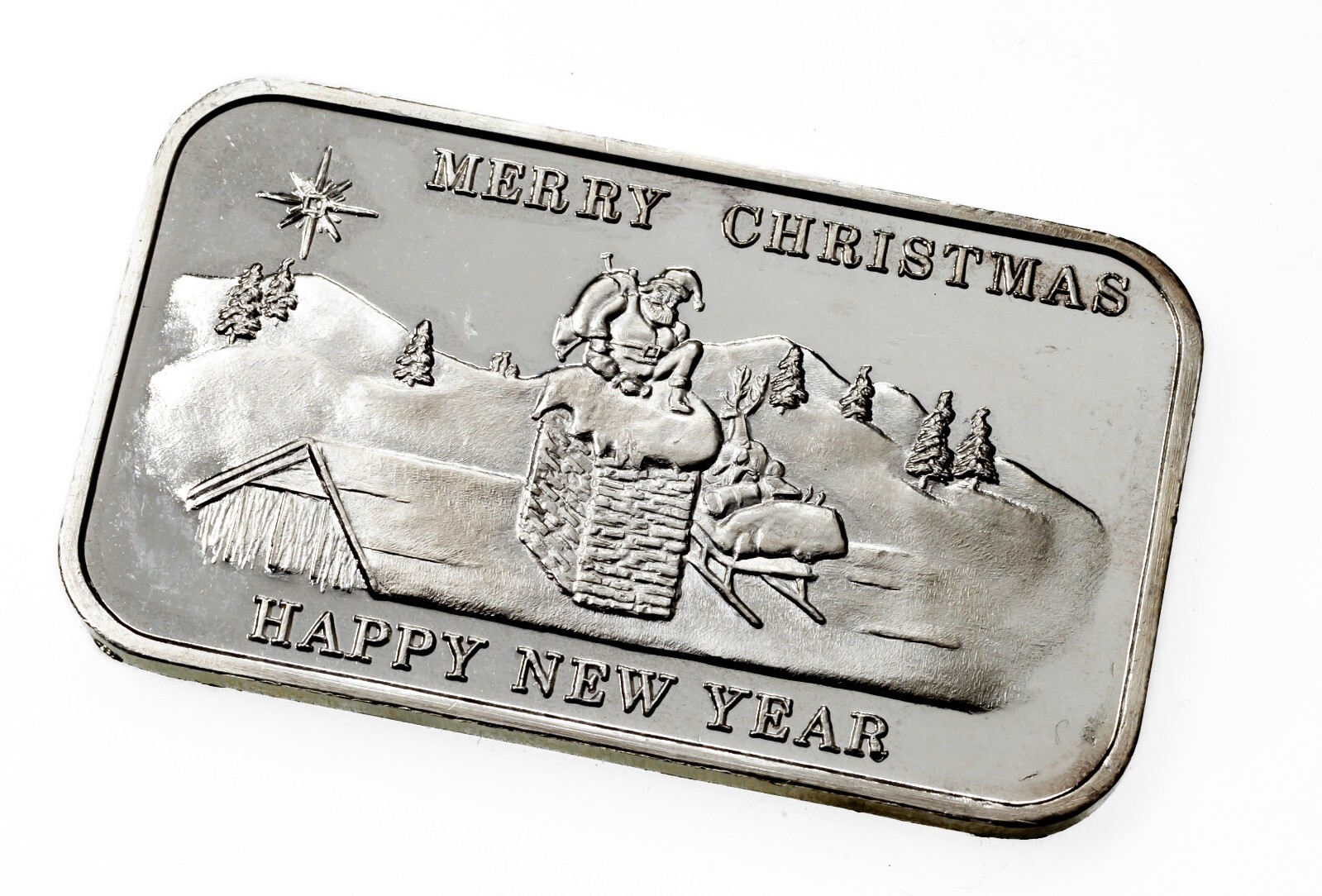 1984 Merry Christmas Happy New Year By TENTEX Mint - 1 oz. Silver Art ...