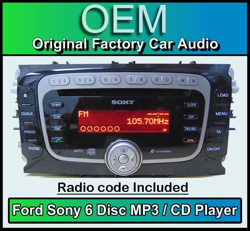 Ford Kuga car stereo 6 Disc CD player, Ford Sony CD MP3 changer with ...