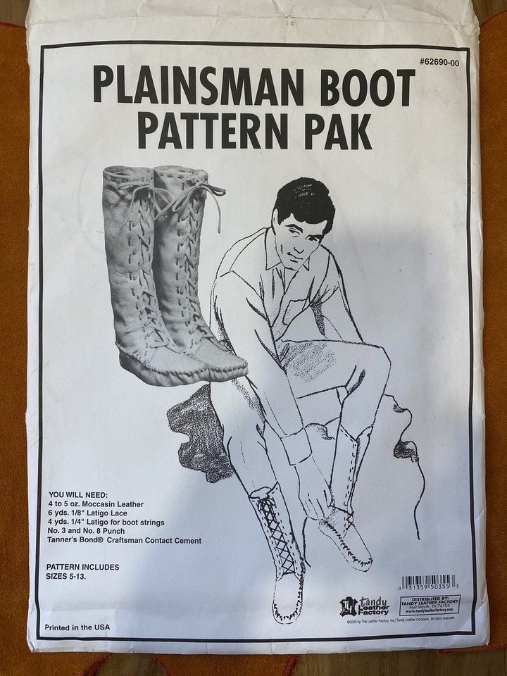 Plainsman Boot Pattern With Leather Cut For Unisex Size 6 | eBay