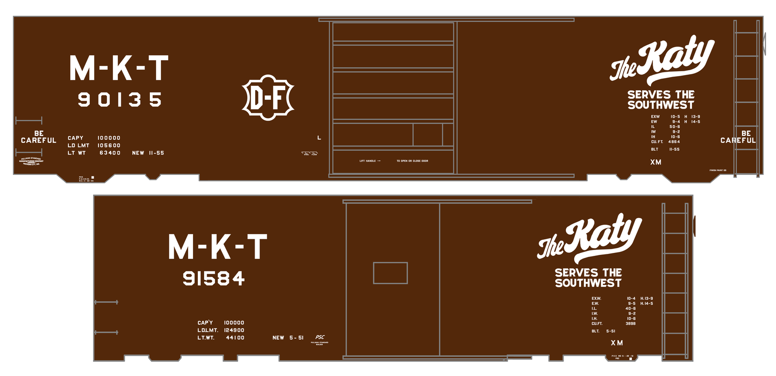 K4 O Scale Decals Missouri Kansas Texas MKT Katy 40 Ft Boxcar White | eBay