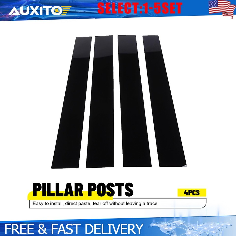 Black Door Window B Pillar Post Cover Trim For Dodge Ram 1500 2019-2023 ...
