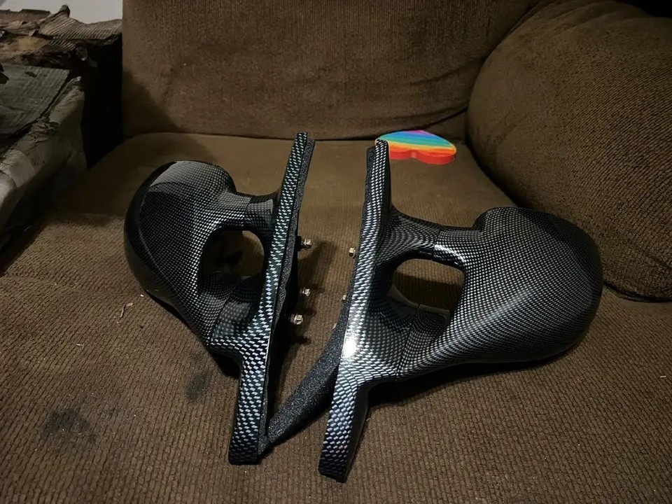 Front Left & Right Racing Car Rear View Side Mirrors Carbon Fiber Look ...