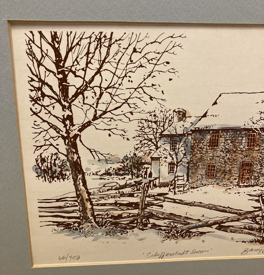1982 Barry Richardson "Schifferstadt Snow" Frederick MD Signed Print ...