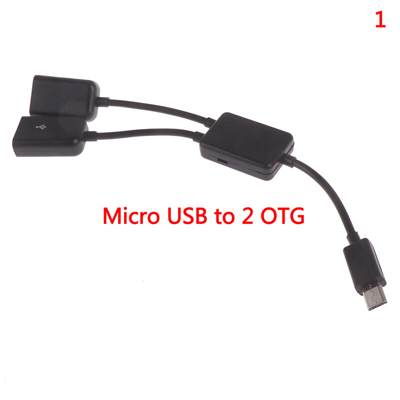 Micro USB / Type C to 2 OTG Dual Female USB Port HUB Cable Y Splitter AdaptY*D# | eBay