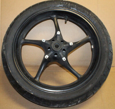 2008 - 2016 YAMAHA YZF R6 R6R FRONT WHEEL RIM TIRE BLACK STRAIGHT STOCK ...