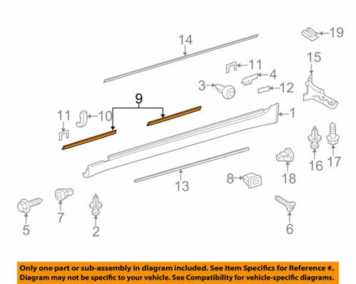75861-30120 Toyota Protector, rocker panel moulding, no.1 7586130120 ...