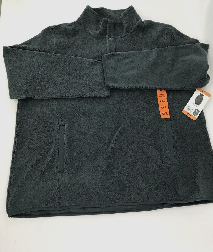 32 DEGREES HEAT - Woodland Grey Snap Fleece Pullover Jacket XXL - New ...