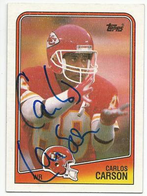 CARLOS CARSON Autographed Signed 1988 Topps card Kansas City Chiefs | eBay