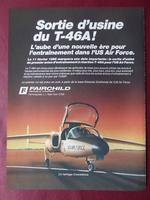 2/1985 PUB FAIRCHILD REPUBLIC T-46A TRAINER US AIR FORCE ORIGINAL ...