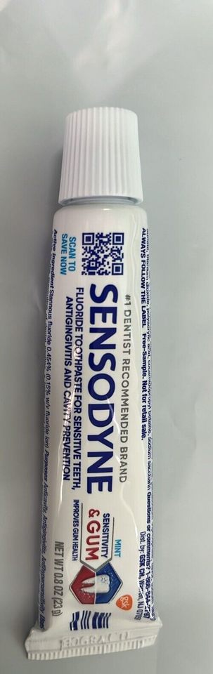 12x Sensodyne Tubes of Sensitive Mouth Toothpaste 0.8oz Tubes Mint exp ...