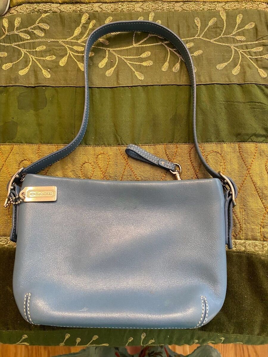 Vintage Authentic Coach Leather Blue Mini Bag | eBay Vintage Authentic Coach Leather Blue Mini Bag | eBay