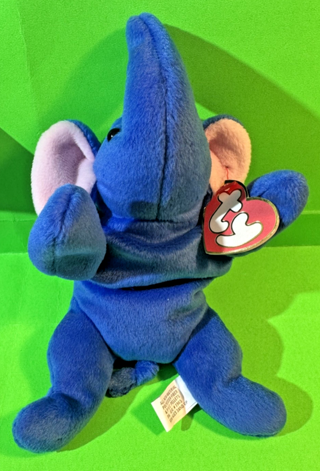 1993 TY BEANIE BABIES ROYAL BLUE PEANUT THE ELEPHANT 1ST GENERATION P.V ...