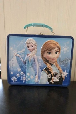 Disney Frozen Anna and Elsa Designer 7.5" Tin Handle Purse Carrying ...