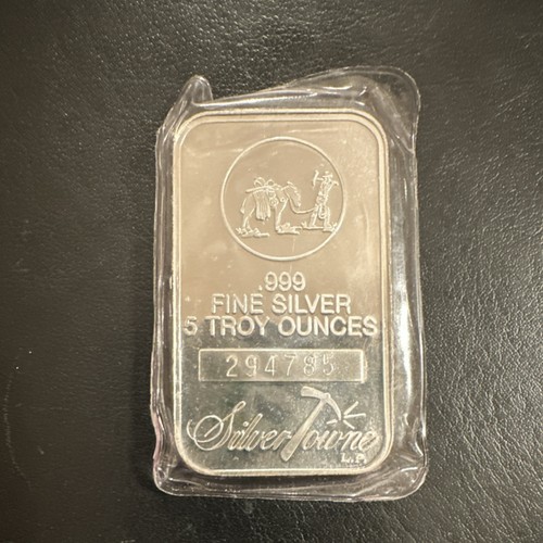 SilverTowne 5 oz .999 Fine Silver Bar - Total 5 oz - Bar Shape Bullion ...