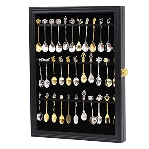 36 Souvenir Tea Spoon Display Case Collection Collector Rack Wall Mount ...