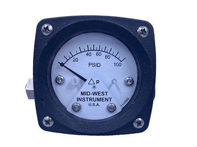 MID-WEST INSTRUMENT Model 120AA00-O-O Differential pressure gauge 0-100 ...