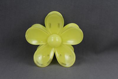 Yellow daisy hair clip flower plastic 2 7/8" wide big barrette hair ...