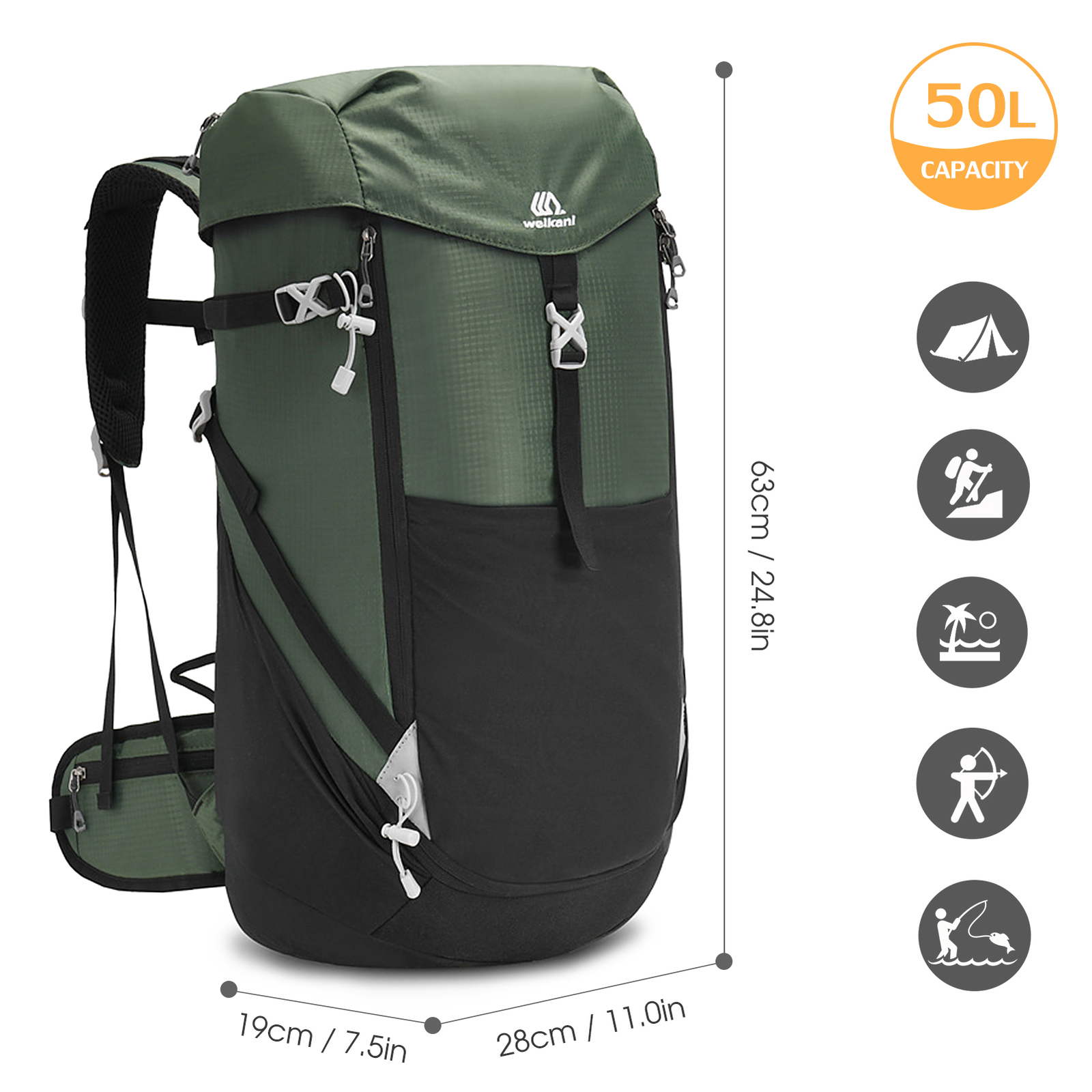 50L Mountaineering Waterproof Running Bag Bag A1P2 | eBay Australia