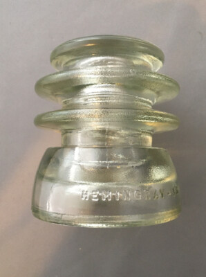 Hemingray 56 Clear Glass Triple Ring Threaded Insulator 27-52 USA ...
