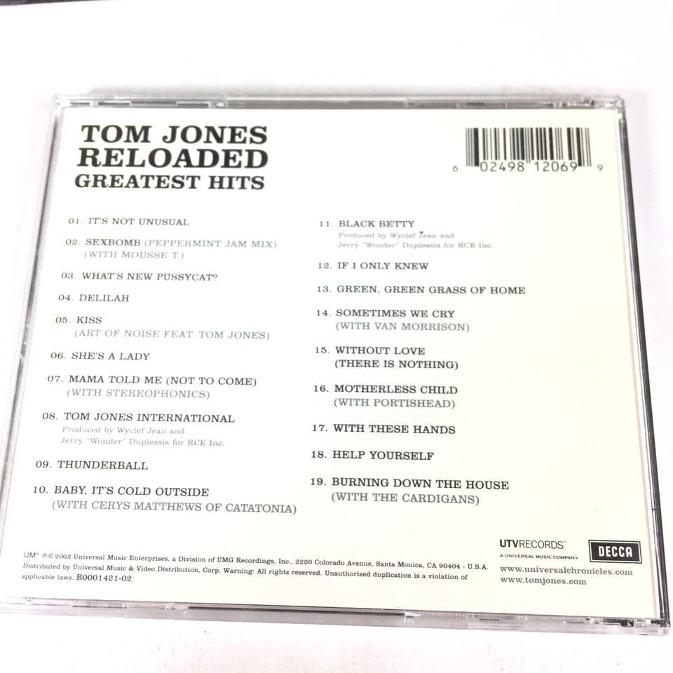 Reloaded: Greatest Hits by Tom Jones (CD, 2003) 602498120699| eBay