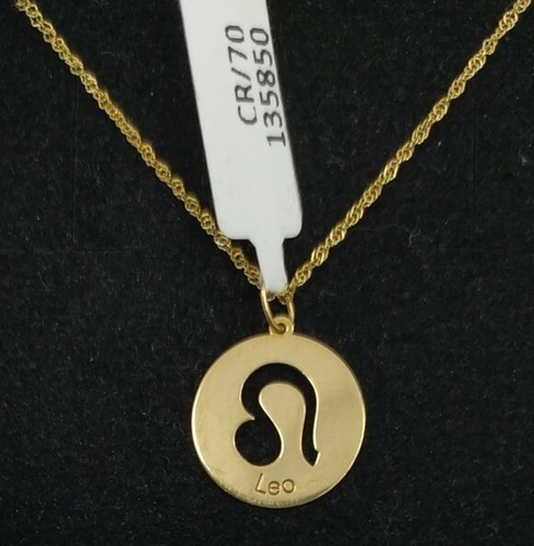 18K Gold Pendant And Chain. Leo Horoscope Symbol | eBay