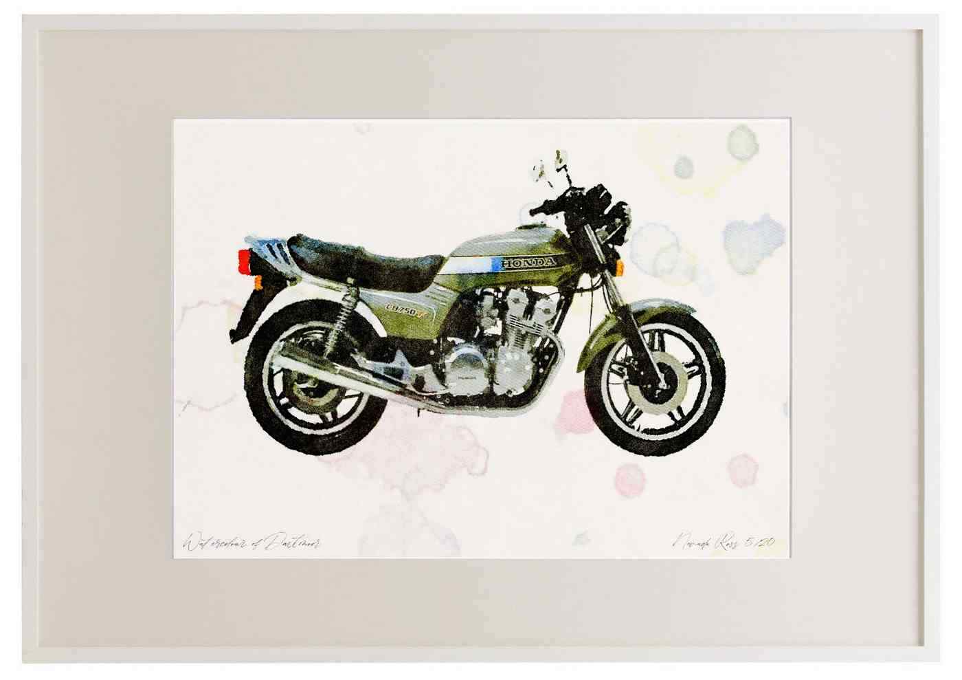 A3 Photo Frame Honda CB750F 1981 Watercolour Print Ltd Edition Art ...