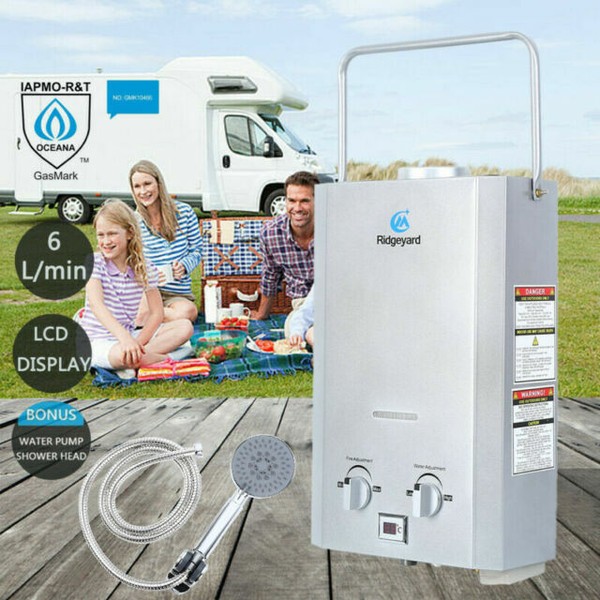 LPG Instant Portable Gas Hot Water Camp Shower Heater 6l Caravan Horse ...