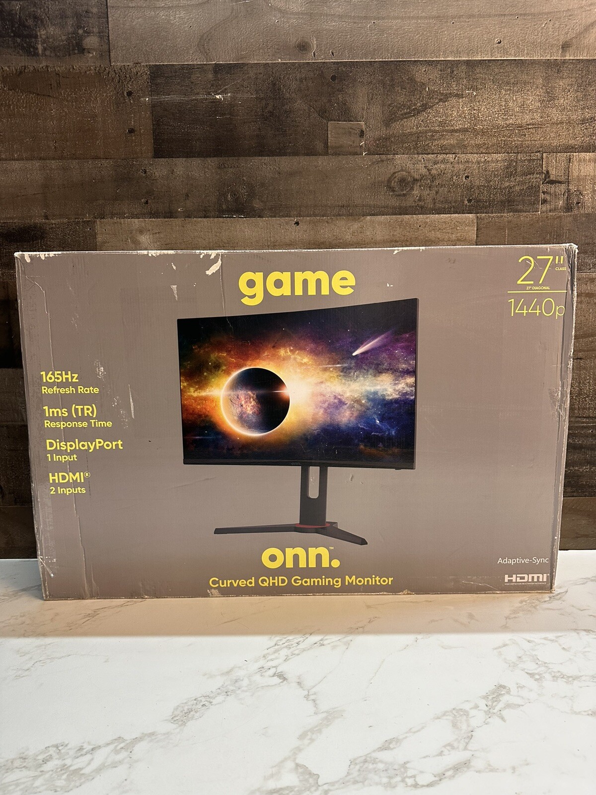 Onn 27" Curved QHD(2560x1440) 165hz 1ms Adaptive-Sync Gaming Monitor ...