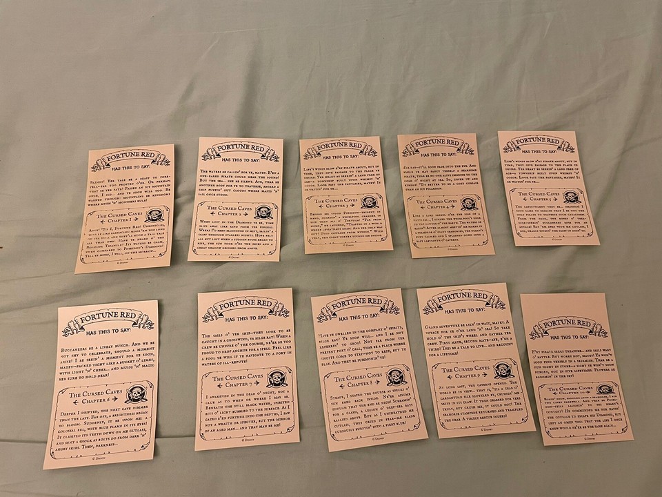 COMPLETE SET Disneyland FORTUNE RED Fortune Cards Roger Pirates CURSED ...