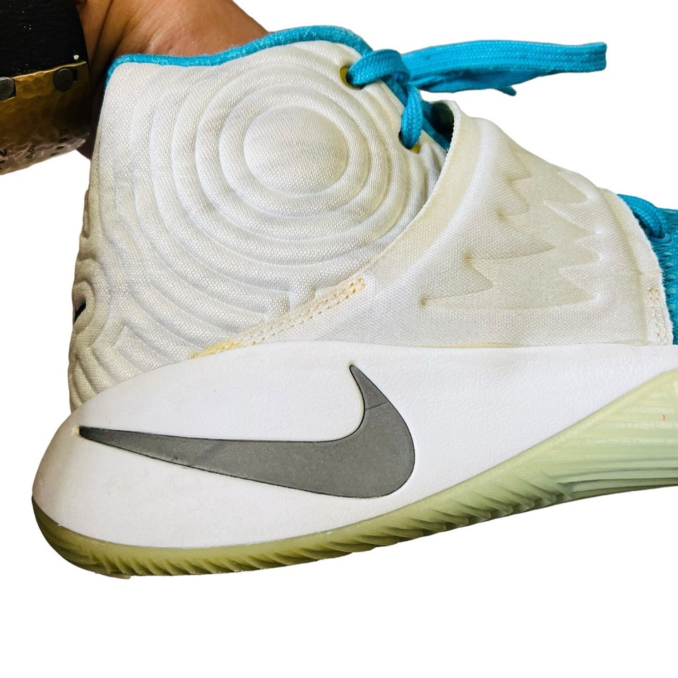 Nike Kyrie Shoes 2 XMAS Size 10 White Turquoise Blue High Tops ...