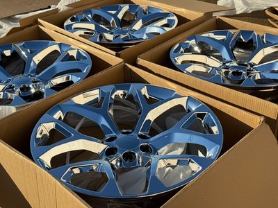 (4) 24" Chrome Snowflake STYLE Wheels for Chevy Silverado Tahoe GMC ...
