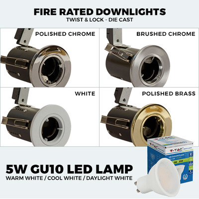 Fire Rated LED Twist and Lock Downlights Aluminium Recessed Ceiling ...