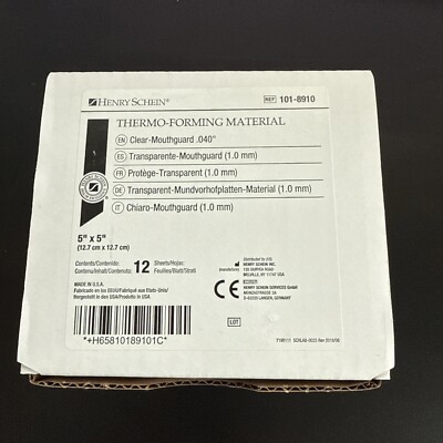 Henry Schein Thermo Forming Material Mouthguard Blue 5”x5” Mouthguard ...