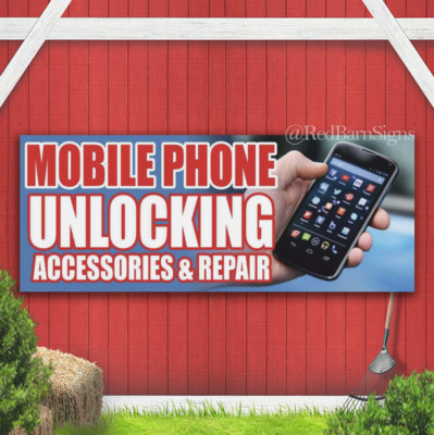 MOBILE CELL PHONE UNLOCKING REPAIR service Banner sign with grommets | eBay
