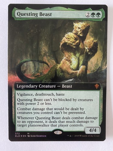 FOIL Questing Beast (Extended Art) | MTG Magic Throne of Eldraine ...