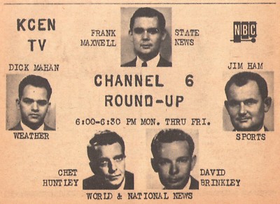 1958 KCEN TV NEWS AD ~ DICK MAHAN~FRANK MAXWELL~JIM HAM~CHANNEL 6 ...