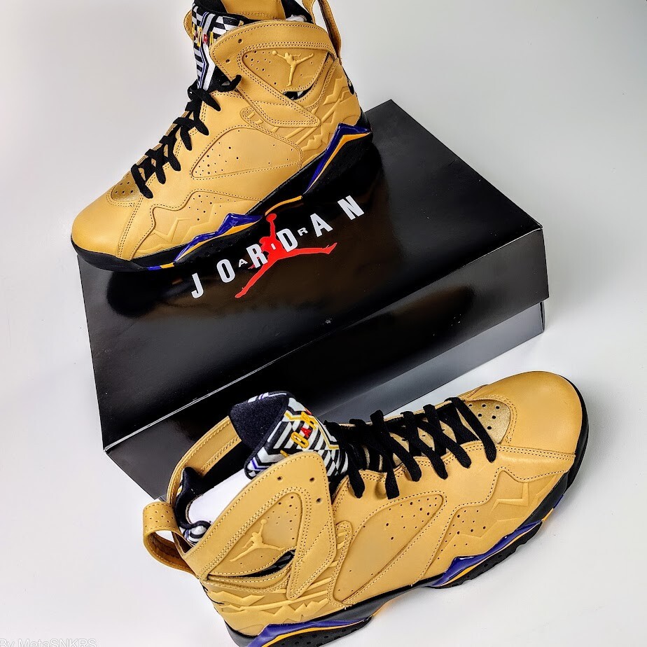 Air Jordan 7 Men's US 13 Vachetta Tan Black Yellow Purple Nike Retro ...
