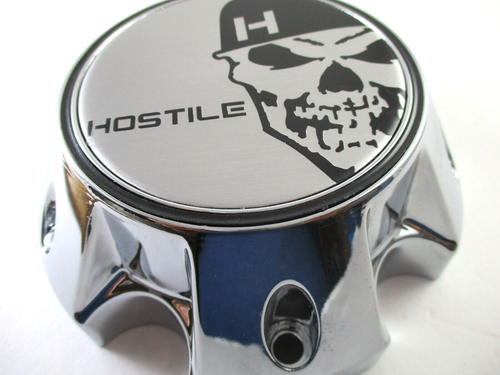 HOSTILE 5 lug 5" chrome CUSTOM WHEEL CENTER CAP* #C-8016-C (FOR 1 CAP ...