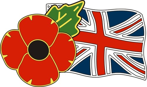 Poppy Sticker with Union Jack Flag - XL size for lorry, truck, arctic ...