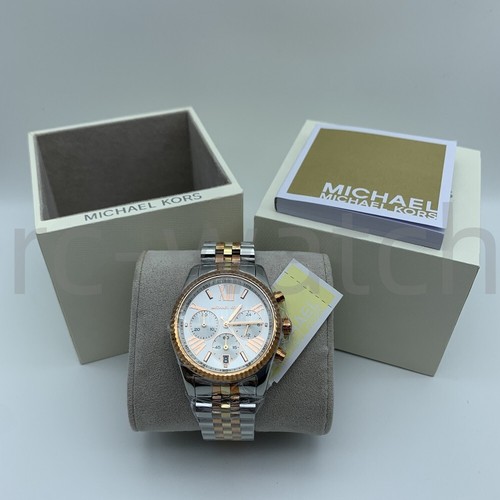 New Michael Kors MK5735 Lexington Chronograph Tri Tone Silver Dial ...